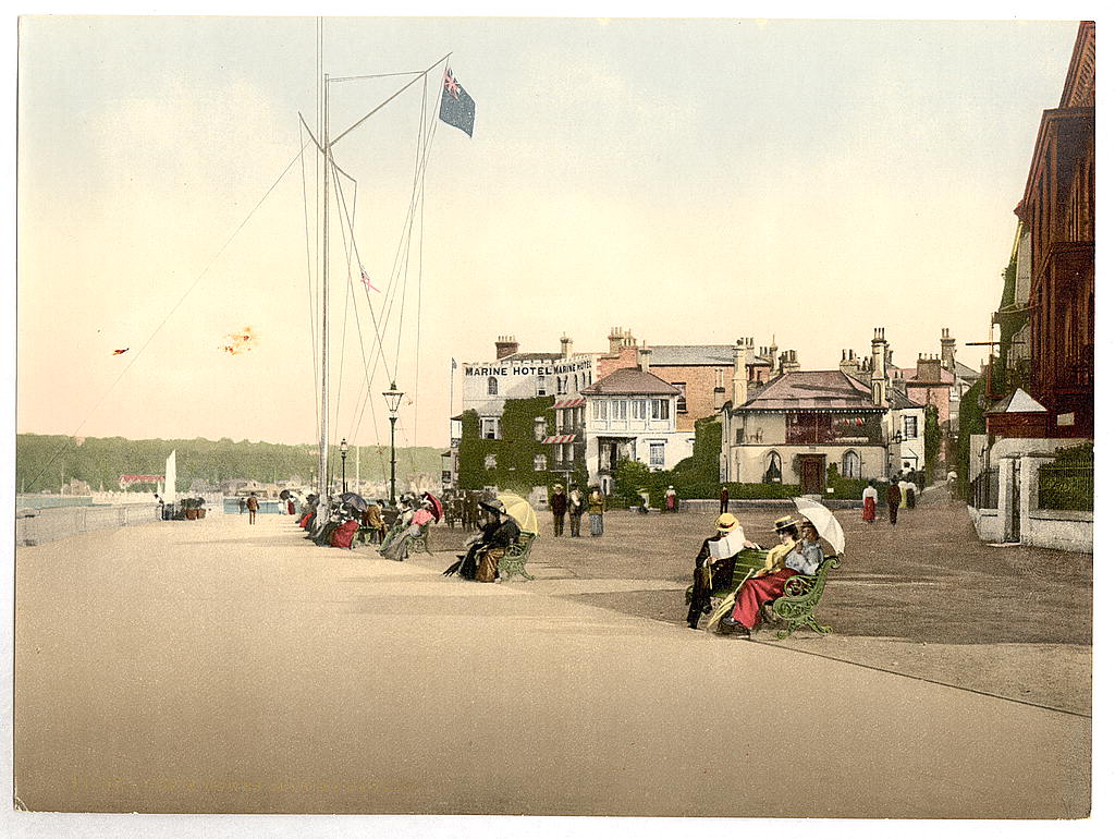 Cowes, marine parade (i.e., promenade), Isle of Wight, England – Second ...